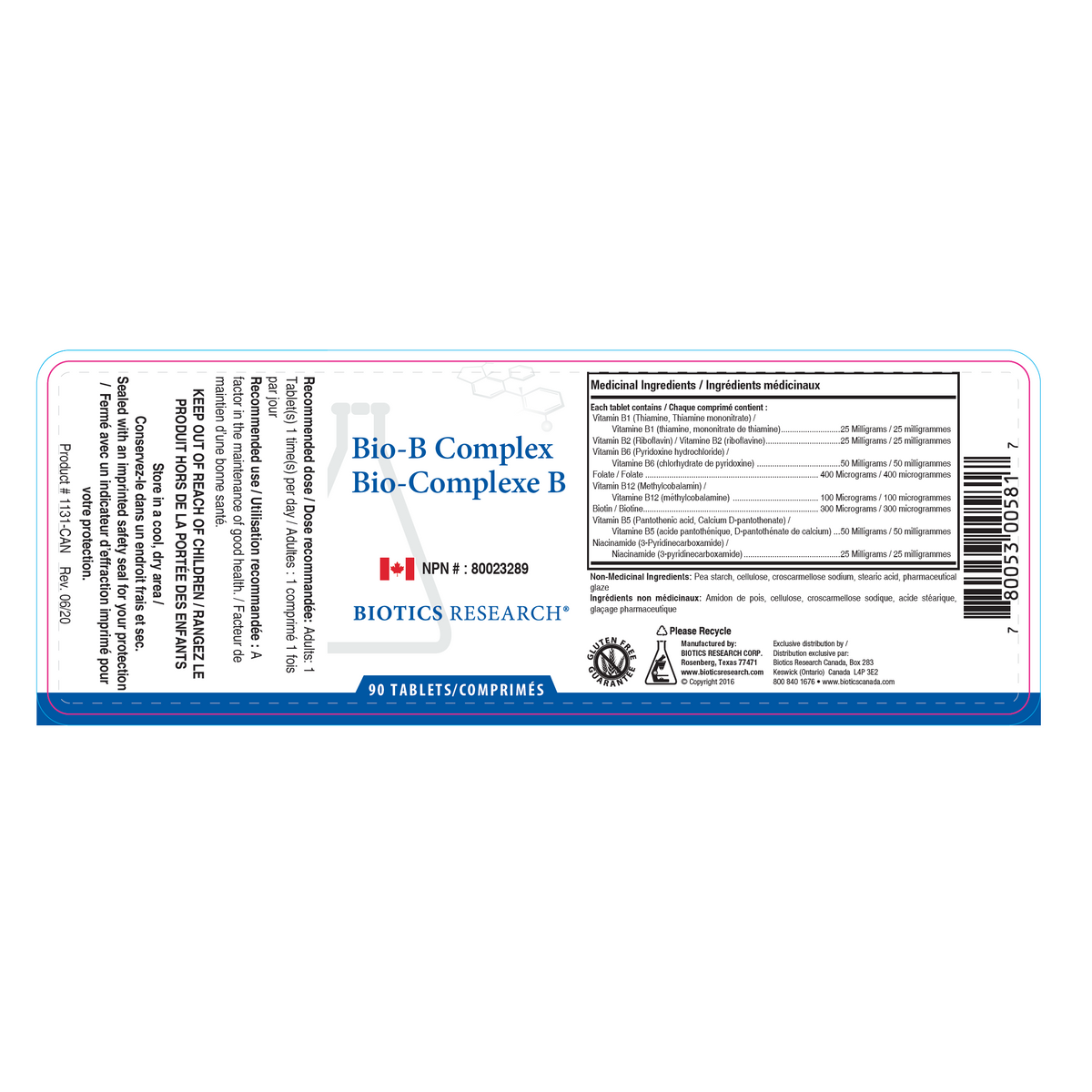 Bio-B Complex - Biotics Research - La Naturopathe Moderne – La ...