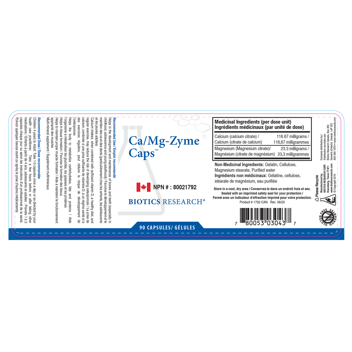 Ca/Mg-Zyme Caps - Biotics Research - La Naturopathe Moderne – La ...