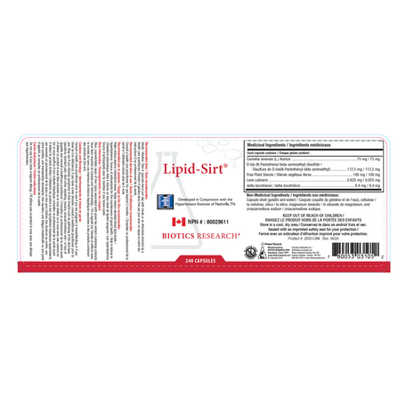 Lipid-Sirt (Lowers Cholesterol) - Biotics Research - La Naturopathe ...