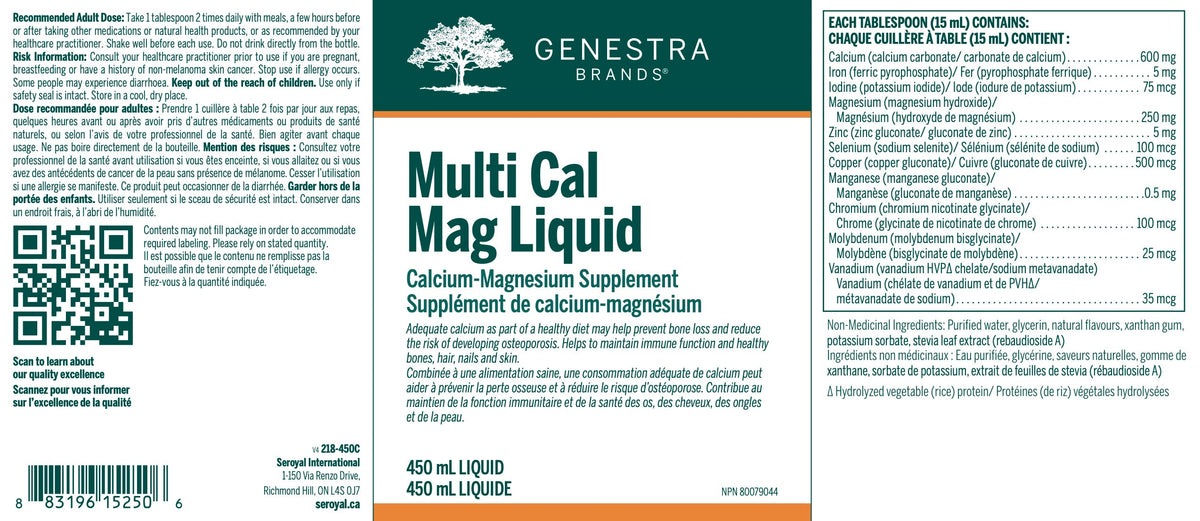 Multi Cal Mag Liquid - Genestra Brands - La Naturopathe Moderne – La ...