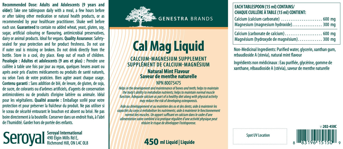 Cal Mag Liquid - Genestra Brands - La Naturopathe Moderne – La ...